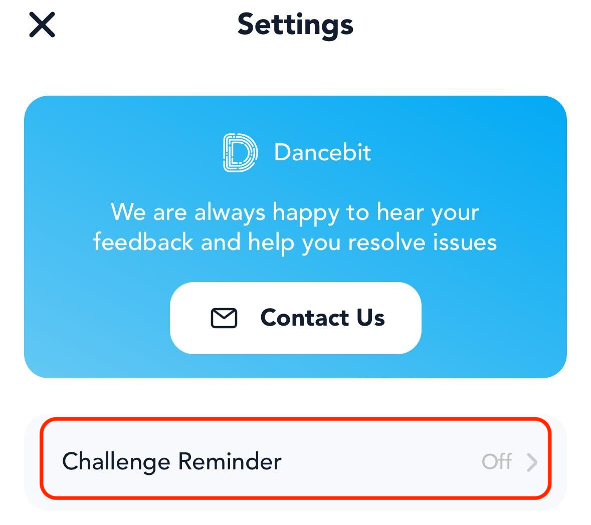Challenge reminders – Dancebit